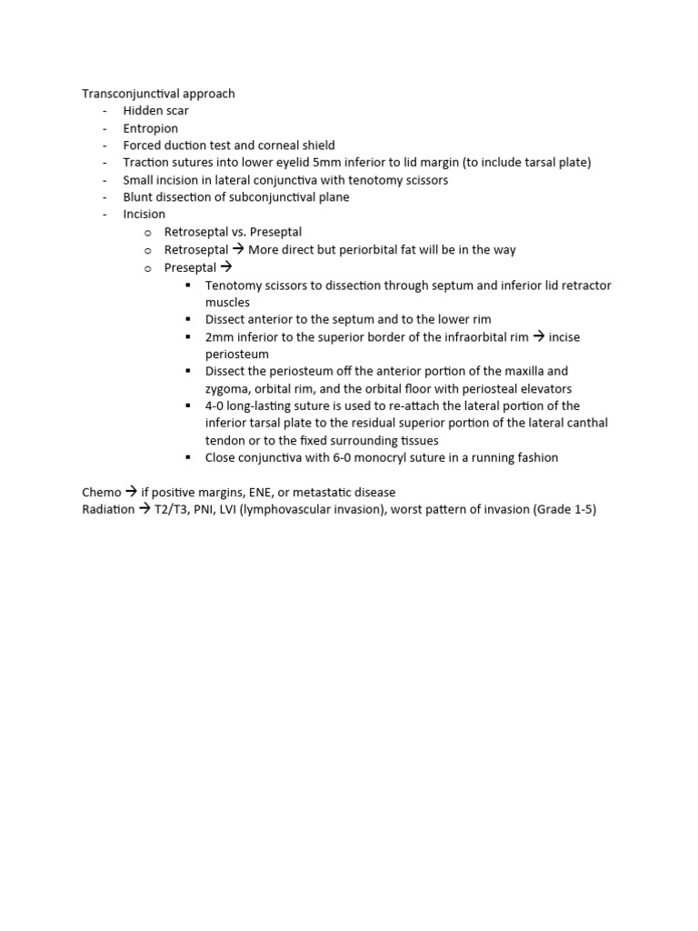 Transconjunctival Approach | PDF