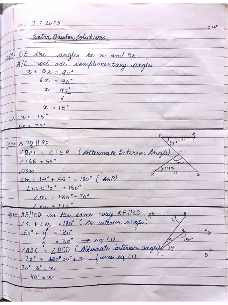 Extra Questions Solution | PDF