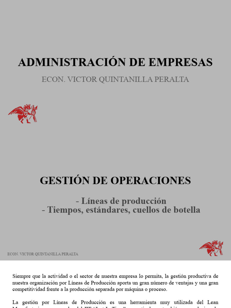 gestin-de-operaciones-s3 | PDF | Lean Manufacturing | Producción y ...