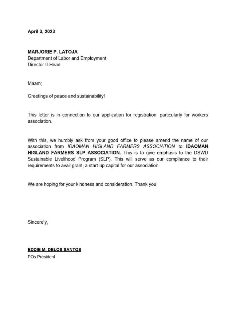 Dole Letter | PDF