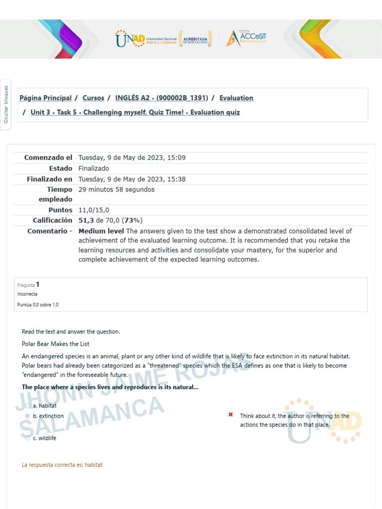 Unit 3 - Task 5 - Challenging Myself. Quiz Time! - Evvvaluation Quiz ...