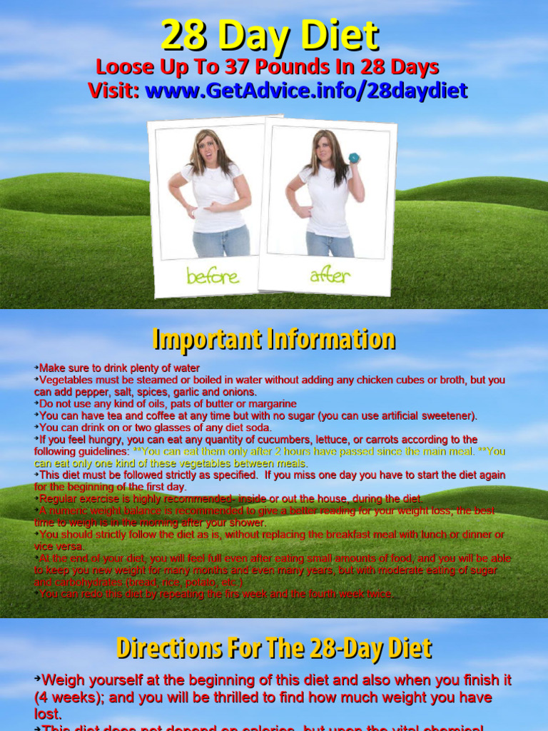 28 Day Diet Plan | PDF | Dieting | Fruit