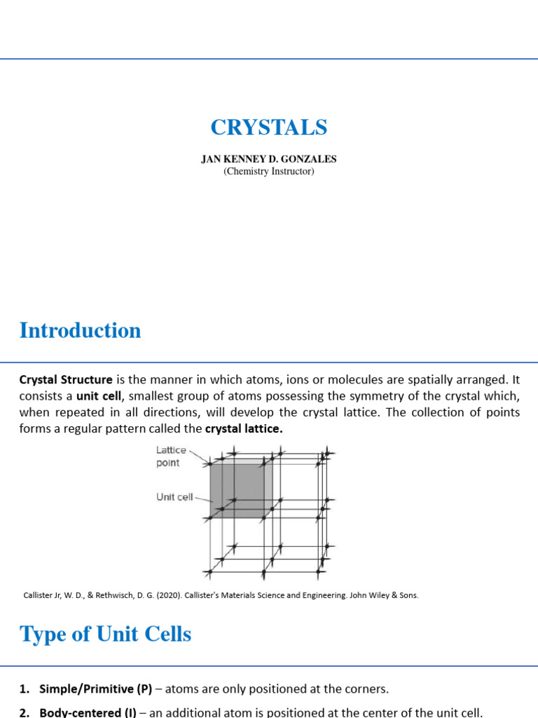 Chem 114 Lab - Crystals | PDF | Crystal Structure | Crystallographic Defect