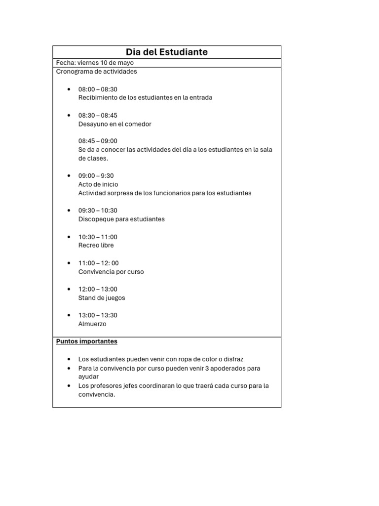 Dia del Estudiante | PDF