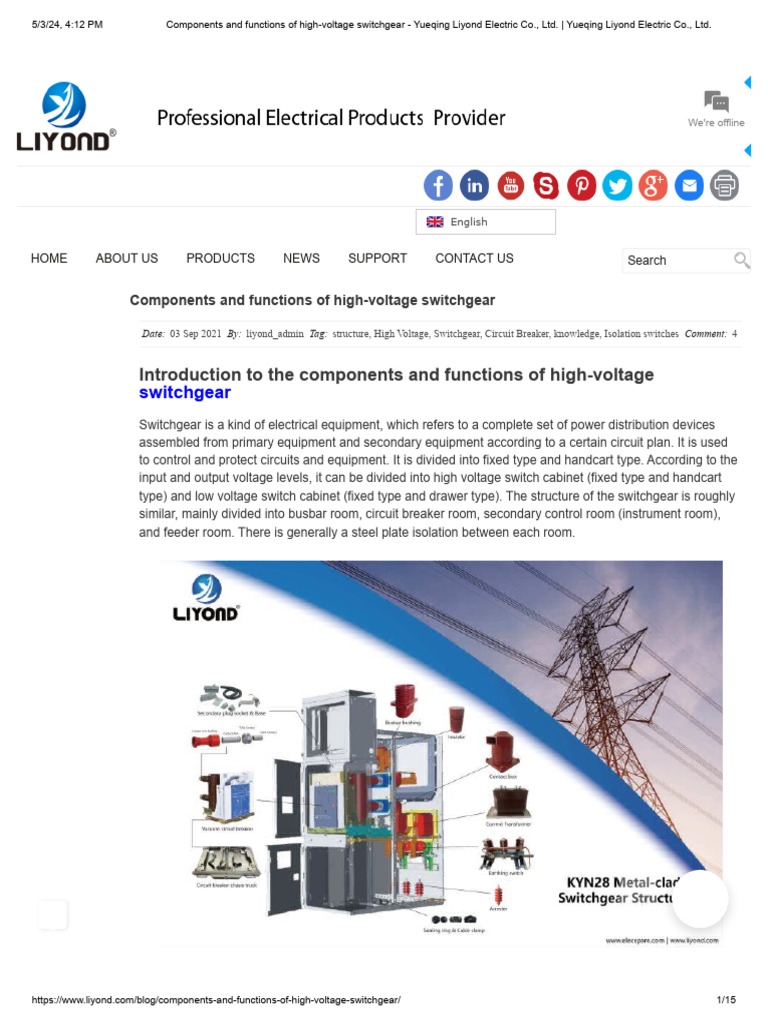 Components and Functions of High-Voltage Switchgear - Yueqing Liyond ...