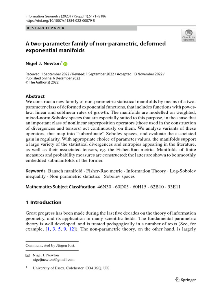 A Two-Parameter Family of Non-Parametric, Deformed Exponential ...