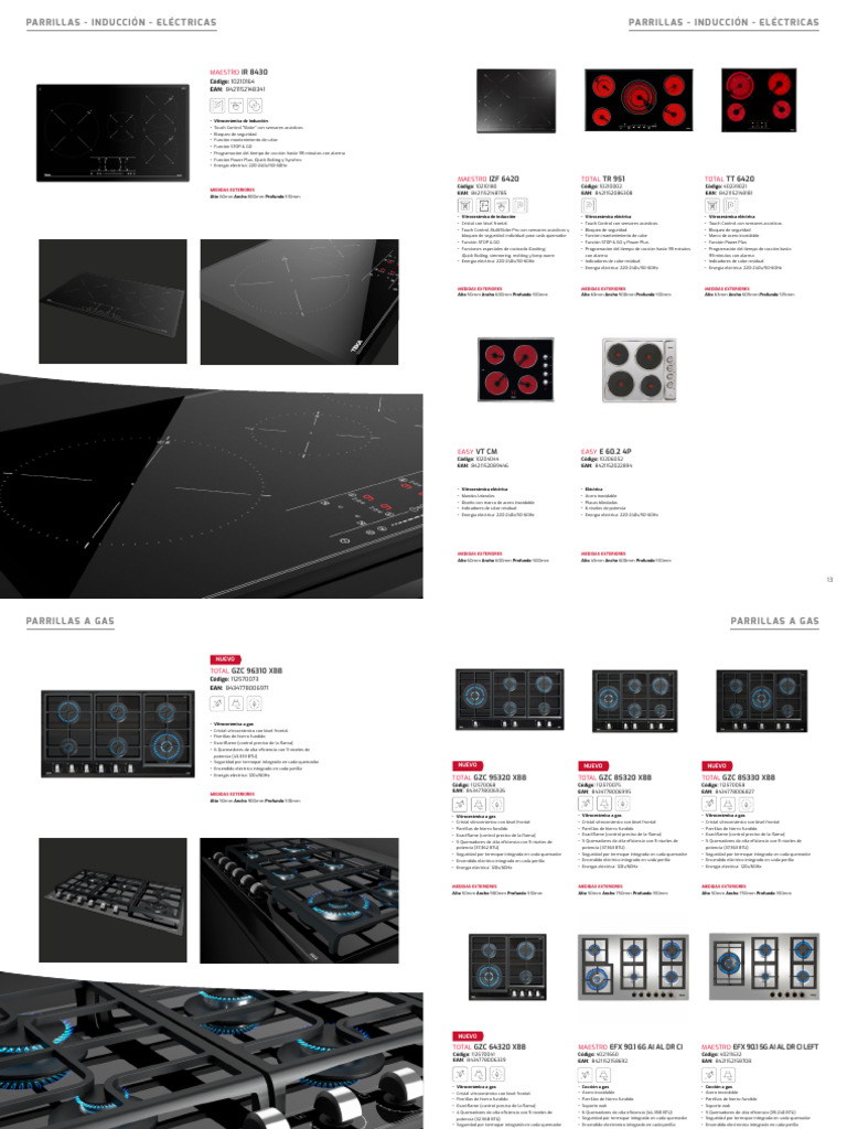 Catálogo Teka México 2019 Parrillas y Estufas | PDF | Ciencia de los ...