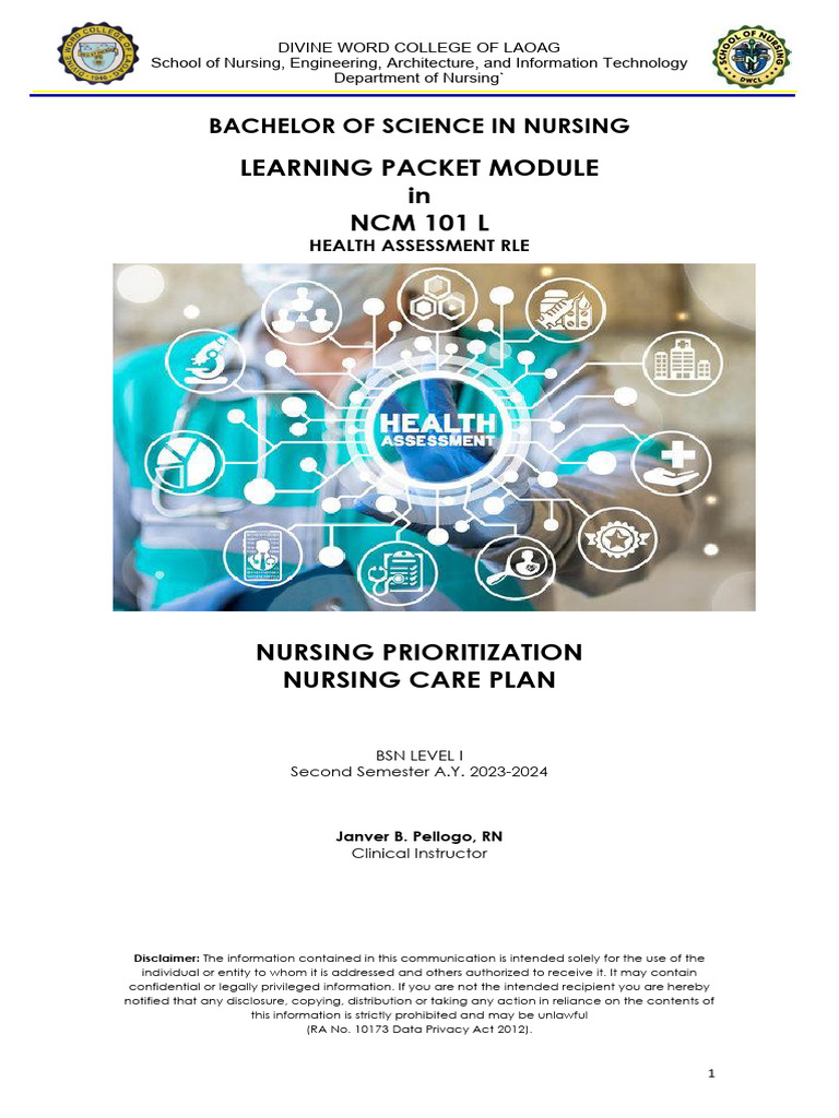 NCM 101 L - NCP | PDF | Nursing | Medical Diagnosis