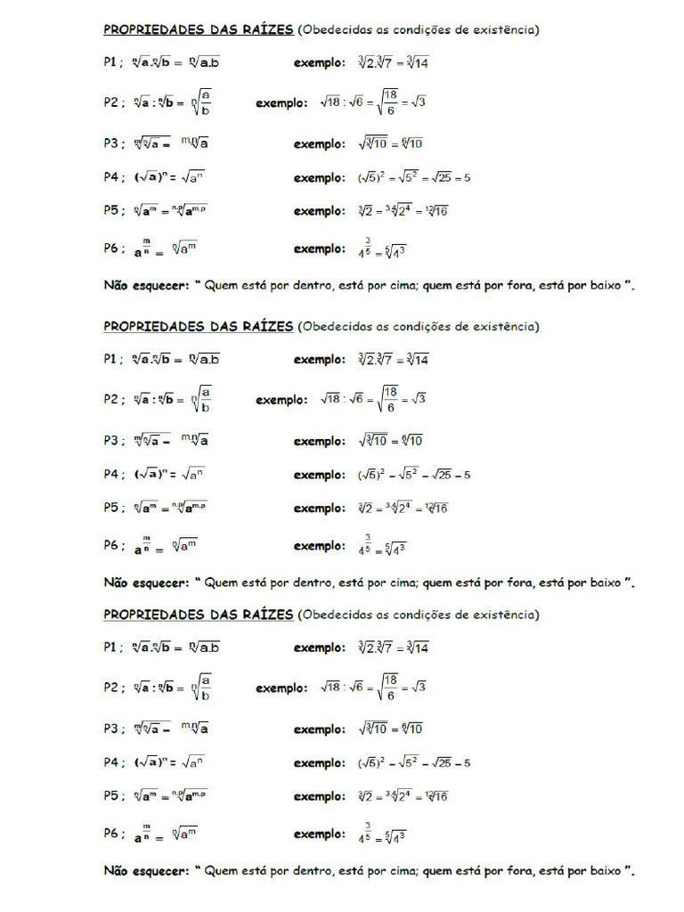 Potências Raízes | PDF
