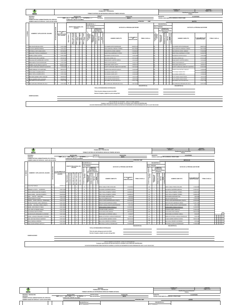 Formato de Refrigerios Cayon 2024 | PDF Formato de Refrigerios Cayon 2024 | PDF