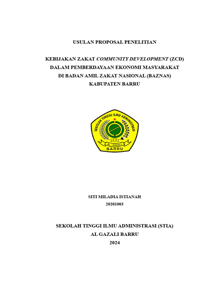 Proposal Siti Miladia Istianah | PDF