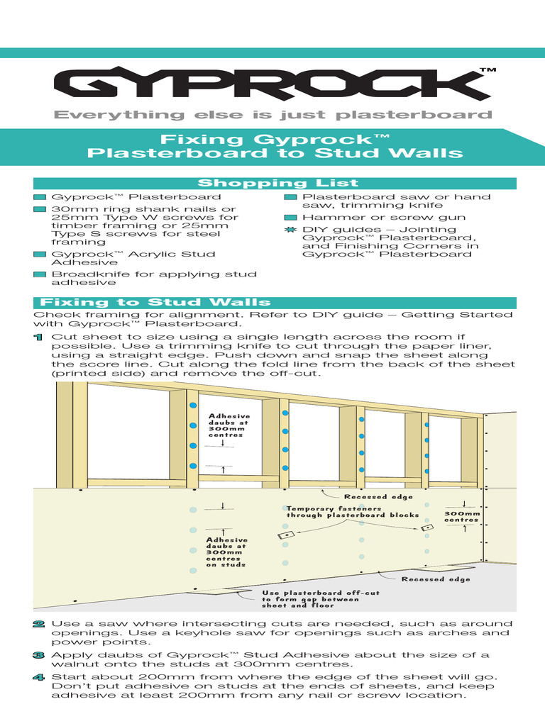 Gyprock Installation Guide 2 | PDF | Drywall | Materials