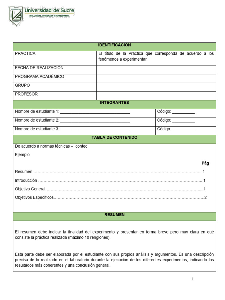 Plantilla de Informes de Laboratorios 2.0 | PDF | Teoría | Experimentar
