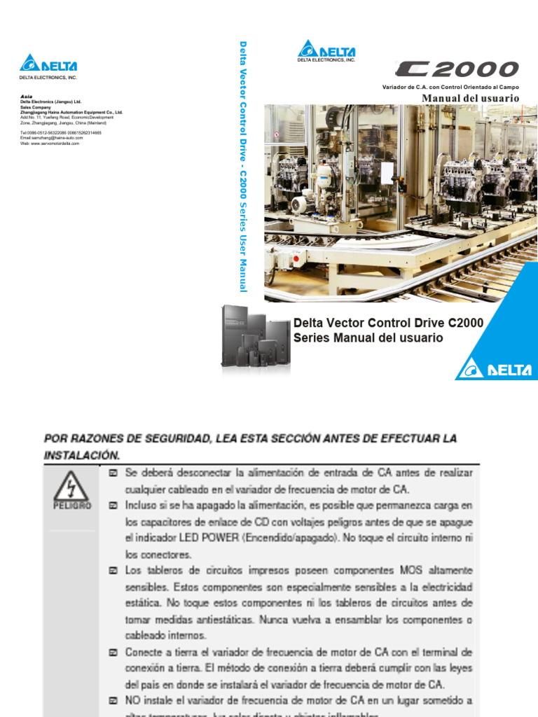 DELTA IA MDS SP VFD C2000 Delta Vector Control Drive User Manual | PDF ...