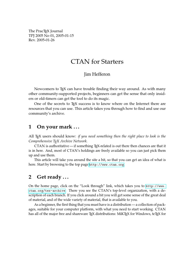 Beginner's Guide to CTAN Resources | PDF | Te X | World Wide Web