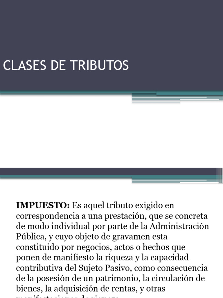 Clases de Tributos | PDF | Impuestos | Economias