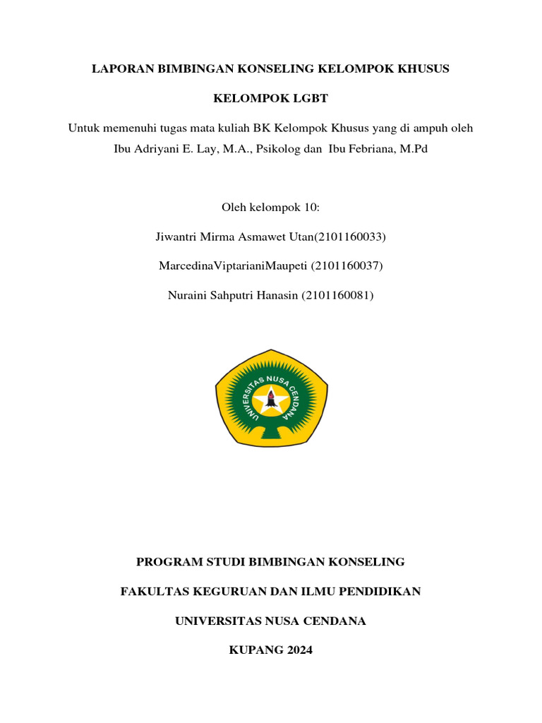 UAS Laporan Dan Skenario BK Khusus Kelompok LGBT | PDF