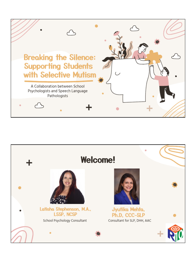 Selective Mutism for School Psychs and SLPs April 2024 | PDF | Mental ...