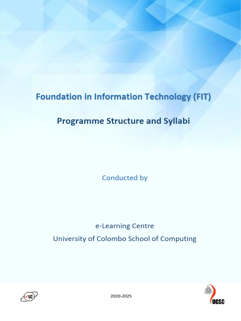 FIT Syllabus Booklet Final | PDF | Relational Database | Operating System