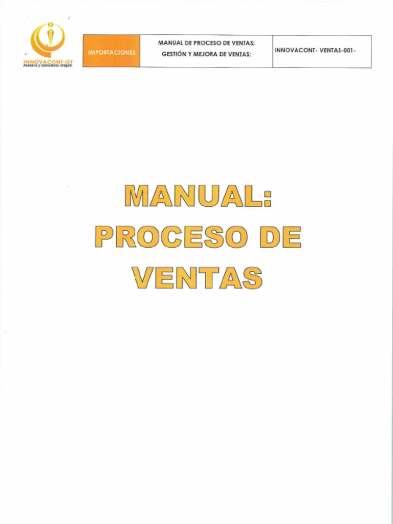 Manual de Proceso de Ventas | PDF