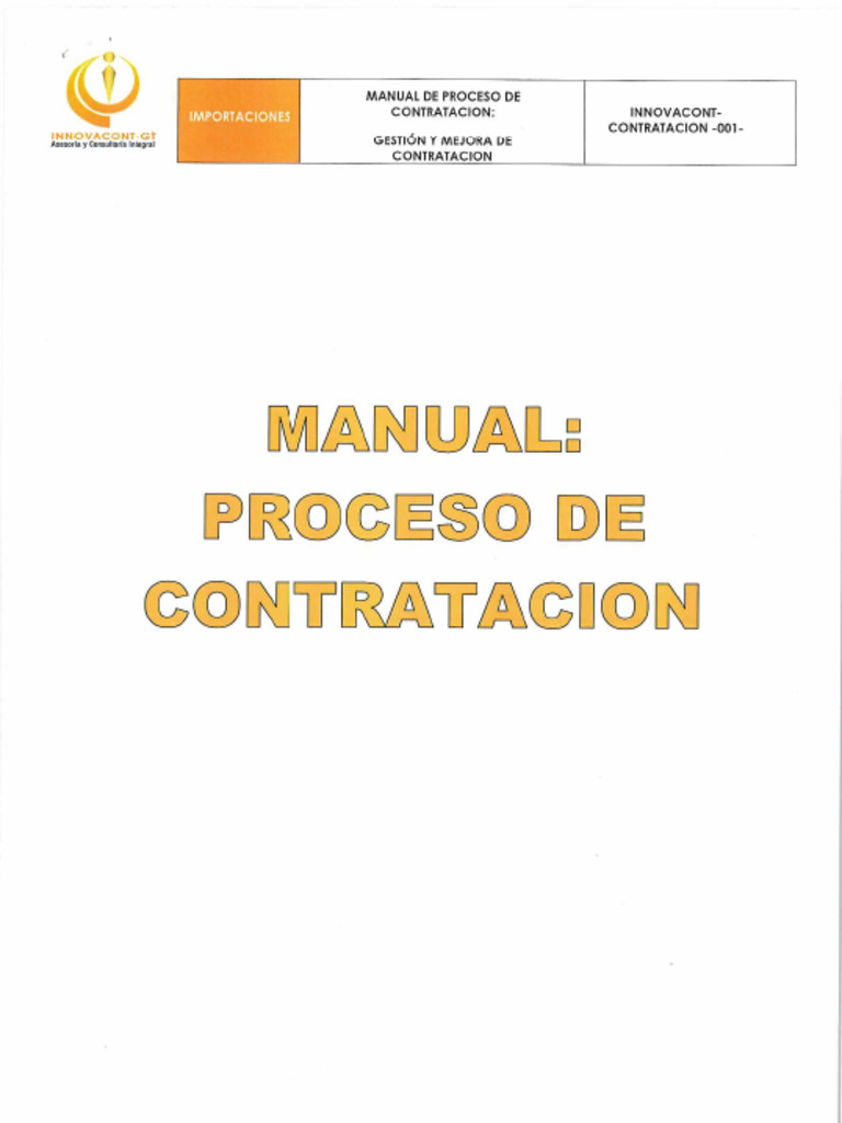 Manual de Proceso de Contratacion | PDF