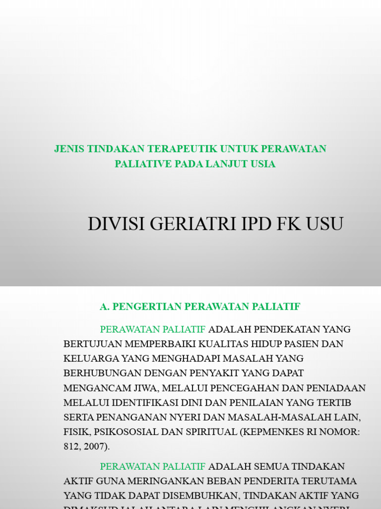 GDS3 K7 Perawatan Paliatif Pada Usia Lanjut | PDF