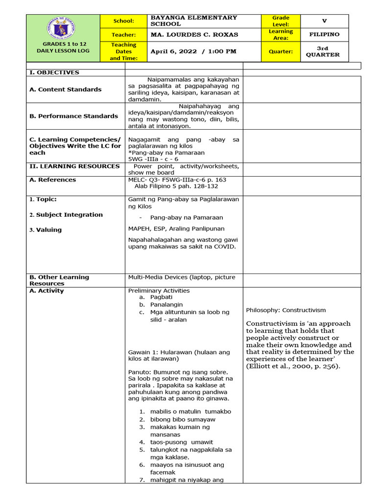 Lesson Plan For Co | PDF