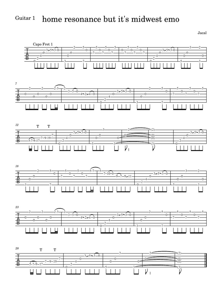 Home Resonance But It's Midwest Emo-Guitar - 1 | PDF | Chordophones ...