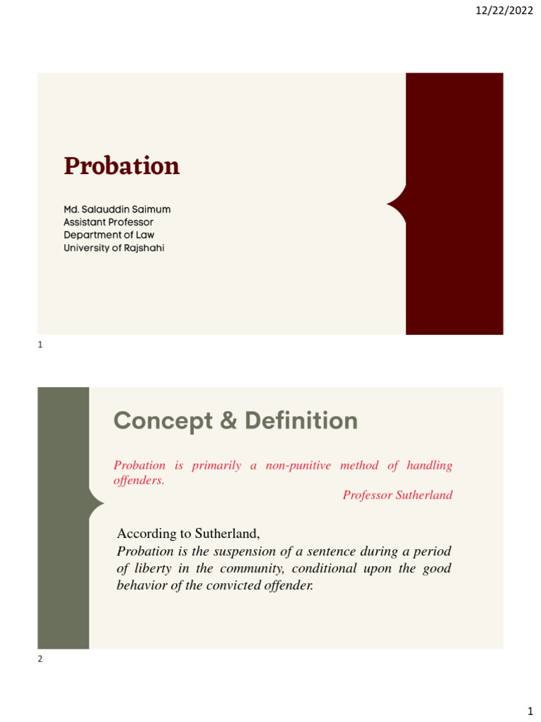 Probation | PDF | Probation | Crimes