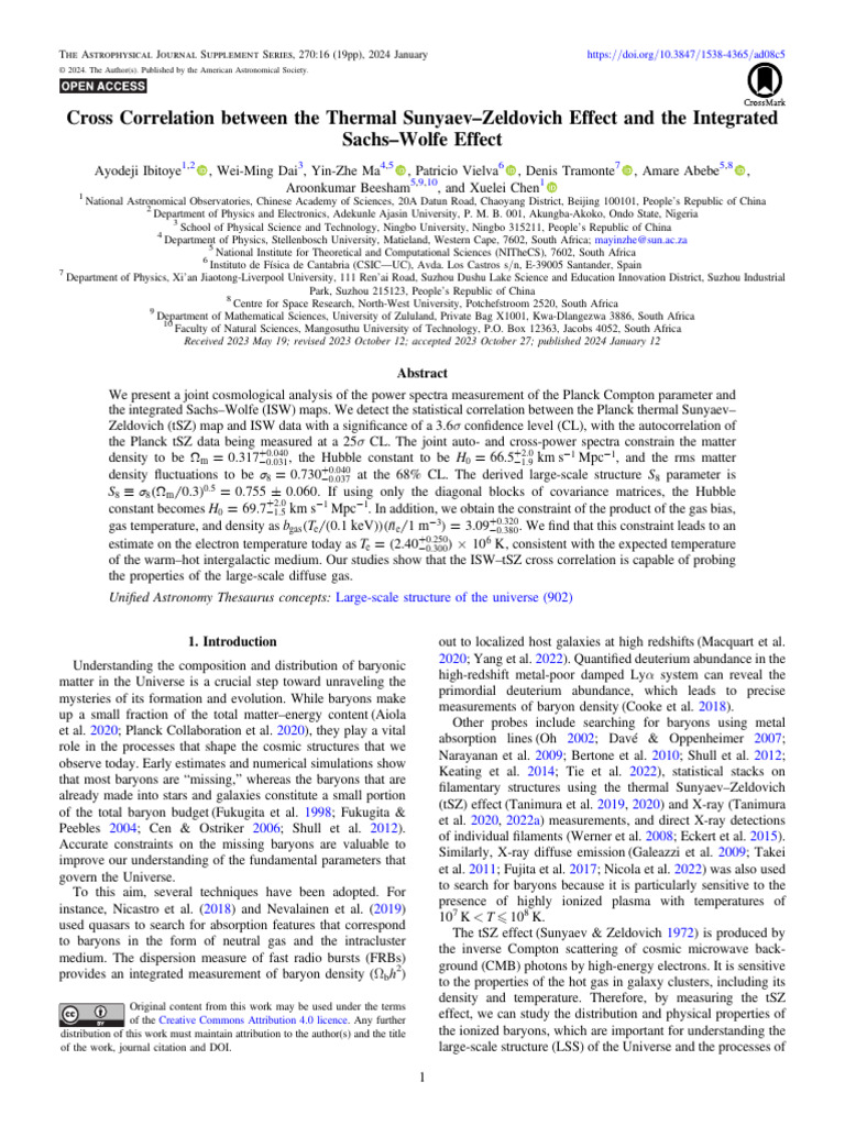 4 Ibitoye ISWXtSZ | PDF | Astronomy | Astrophysics