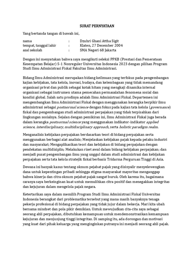 Esai PPKB Ui 2023 | PDF