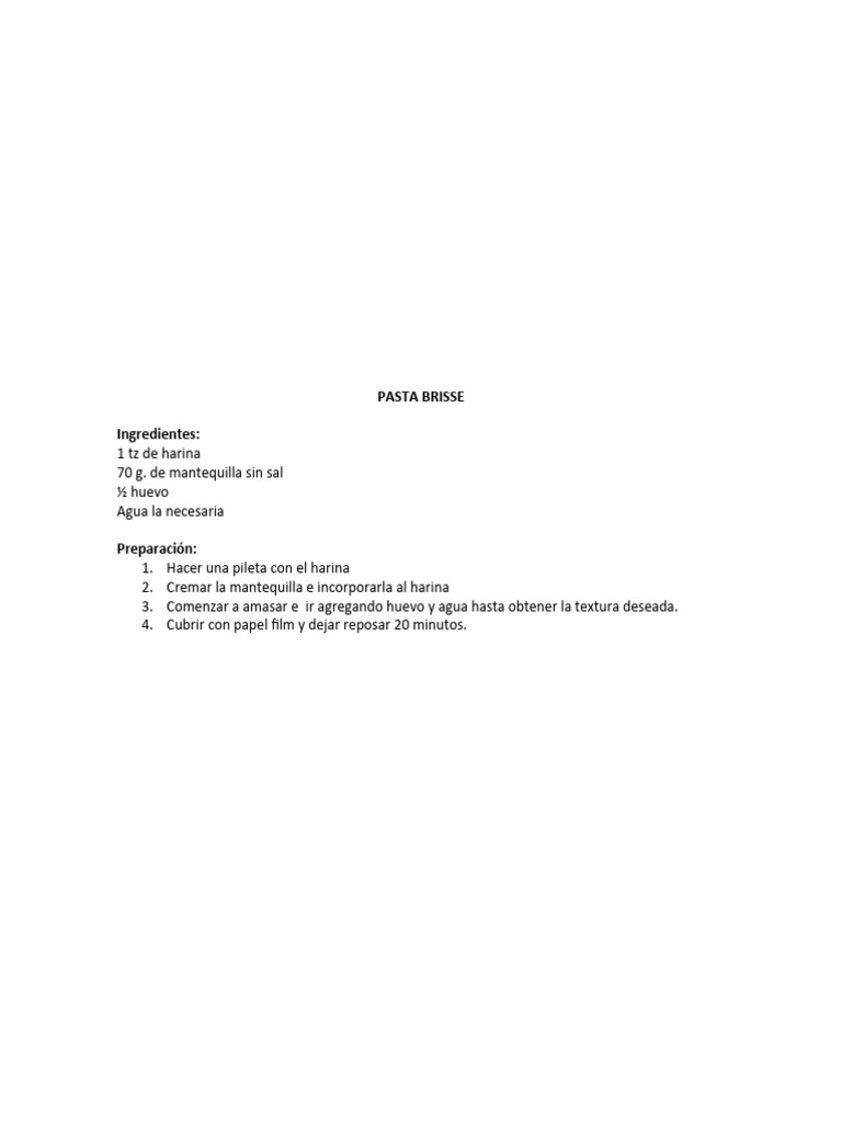 Pasta Brisse | PDF