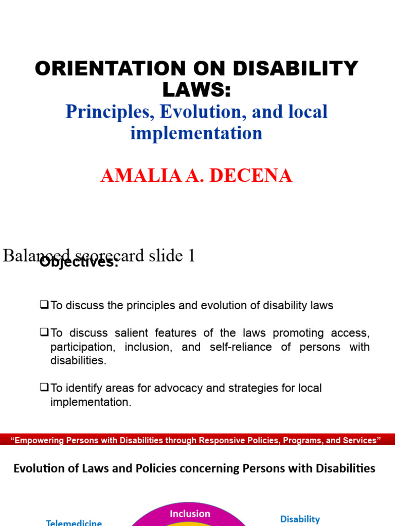 Disability Laws: Principles and Advocacy | PDF | Disability | Empowerment