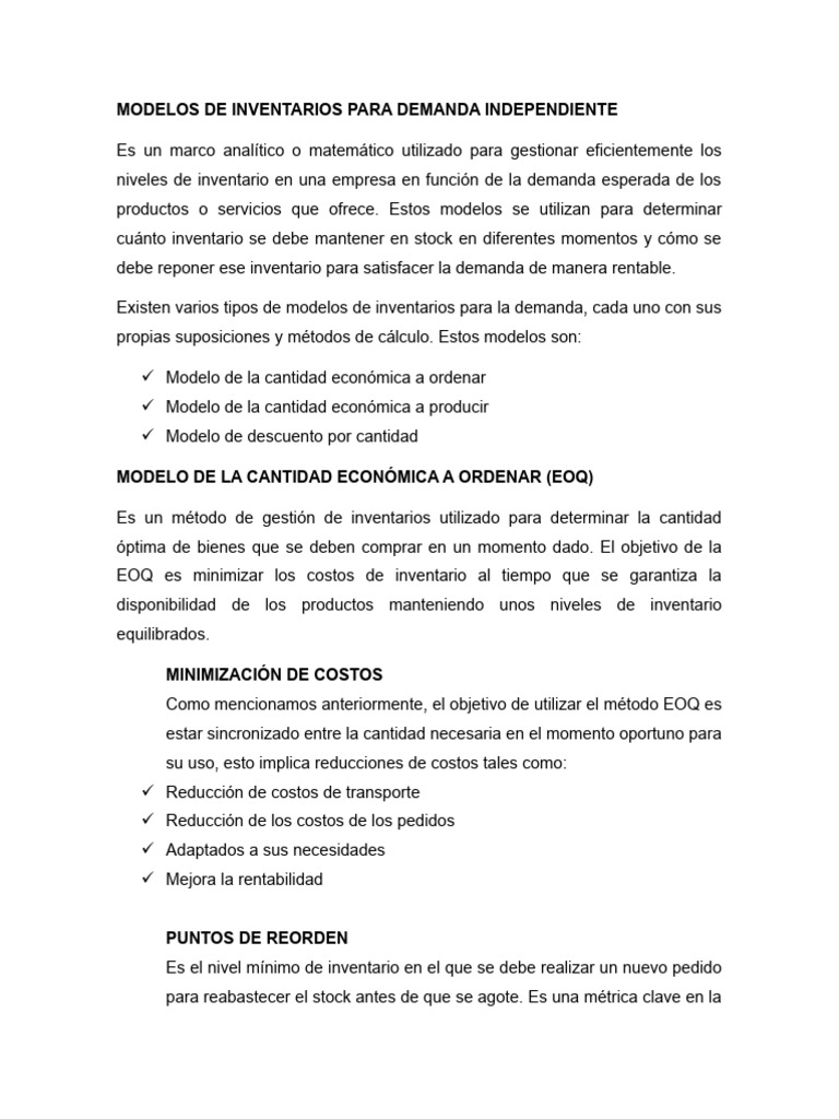 Modelos de Inventario Eficientes | PDF | Business | Negocios económicos