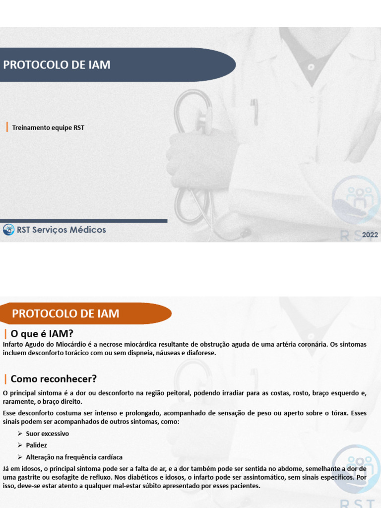 Protocolo IAM | Download grátis PDF | Infarto do Miocárdio | Especialidades médicas