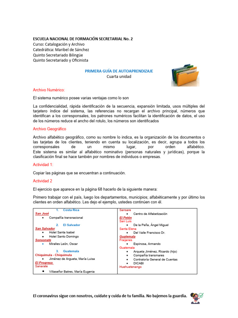 Guía 1a Cuarta Unidad - Archivo | PDF