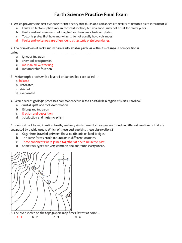 Earth Science Final Exam Practice Guide | PDF | Atmosphere Of Earth | Earth