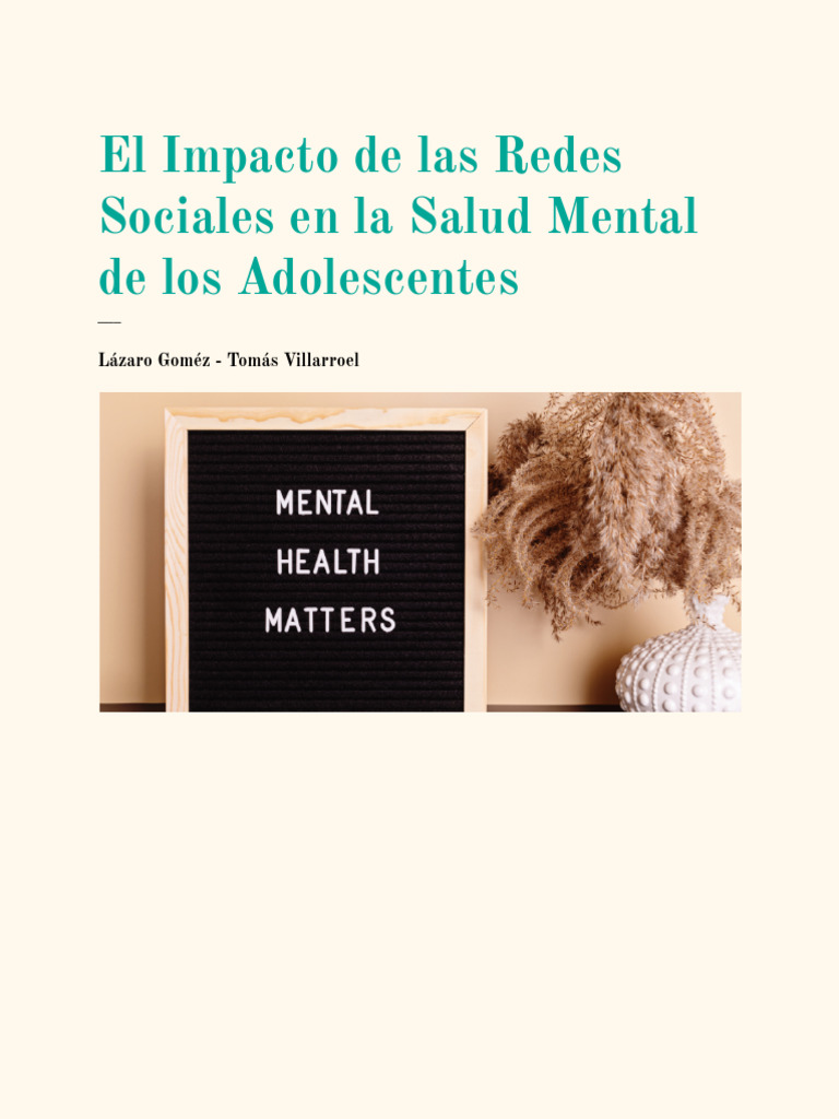 El Impacto de Las Redes Sociales en La Salud Mental de Los Adolescentes ...