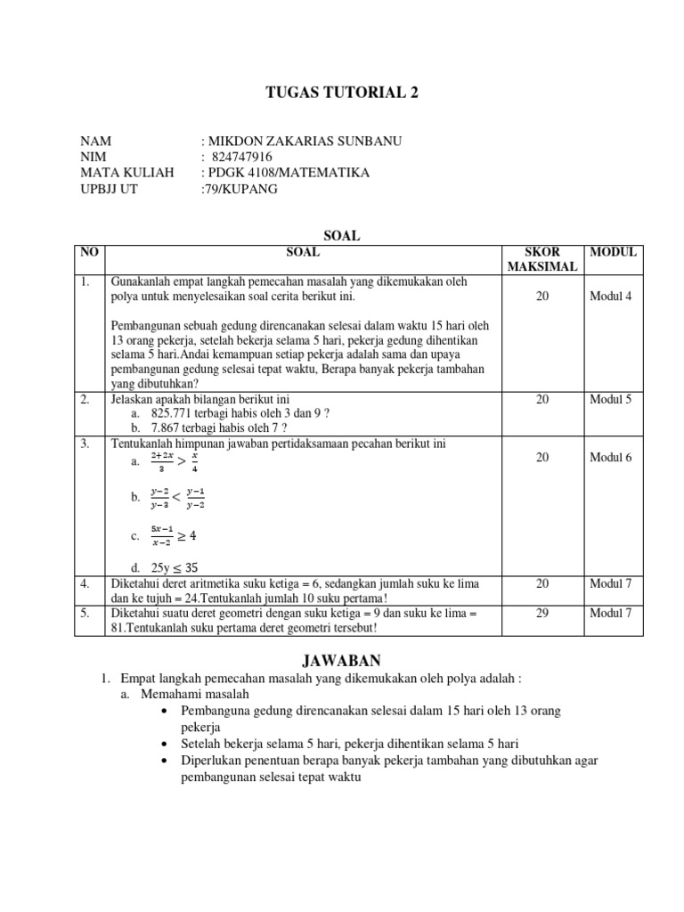 TUGAS TUTORIAL 2 MATEMATIKA - Compressed | PDF