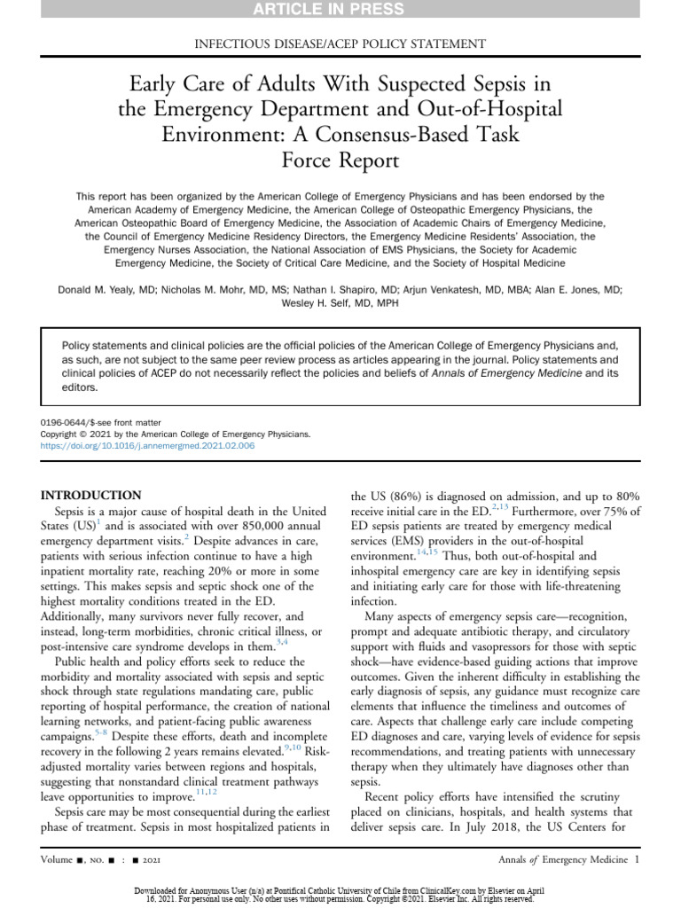 Sepsis ACEP 2021 | PDF | Sepsis | Shock (Circulatory)