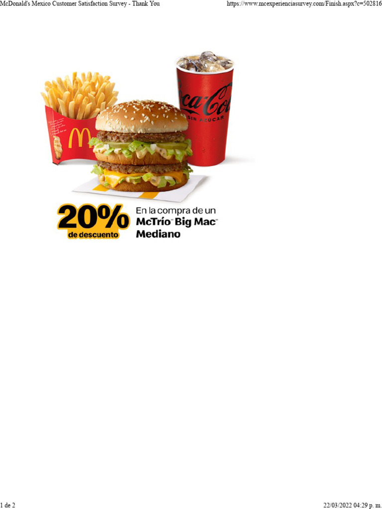 mcdonalds cupon | PDF