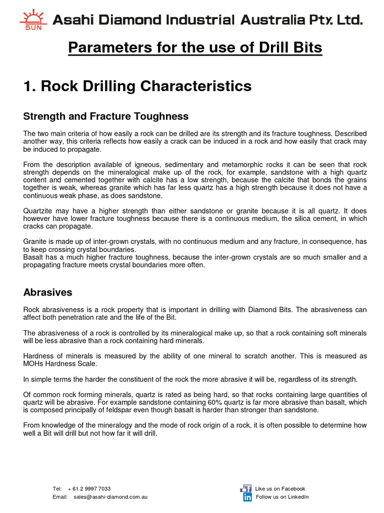 Drill Bit Hardness and Performance Guide | PDF | Rock (Geology) | Minerals