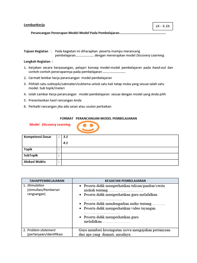 CONTOH Desain Moldel Discov REV | PDF | Karier & Perkembangan