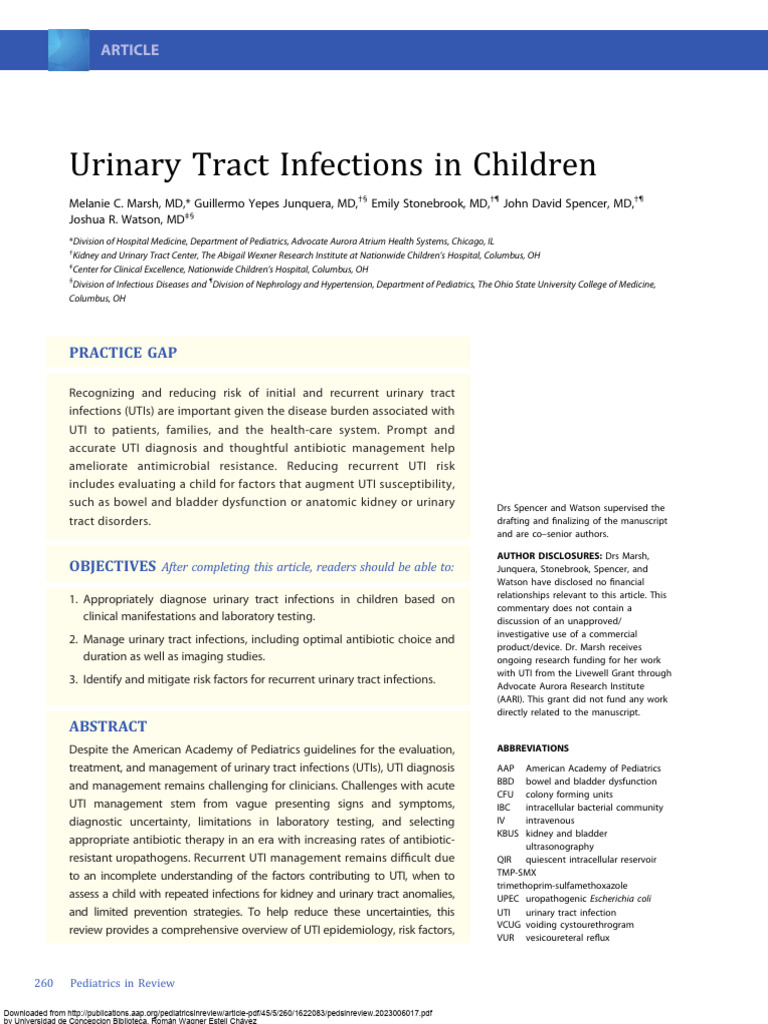 Pediatric Urinary Tract Infections Overview | PDF | Urinary Tract ...