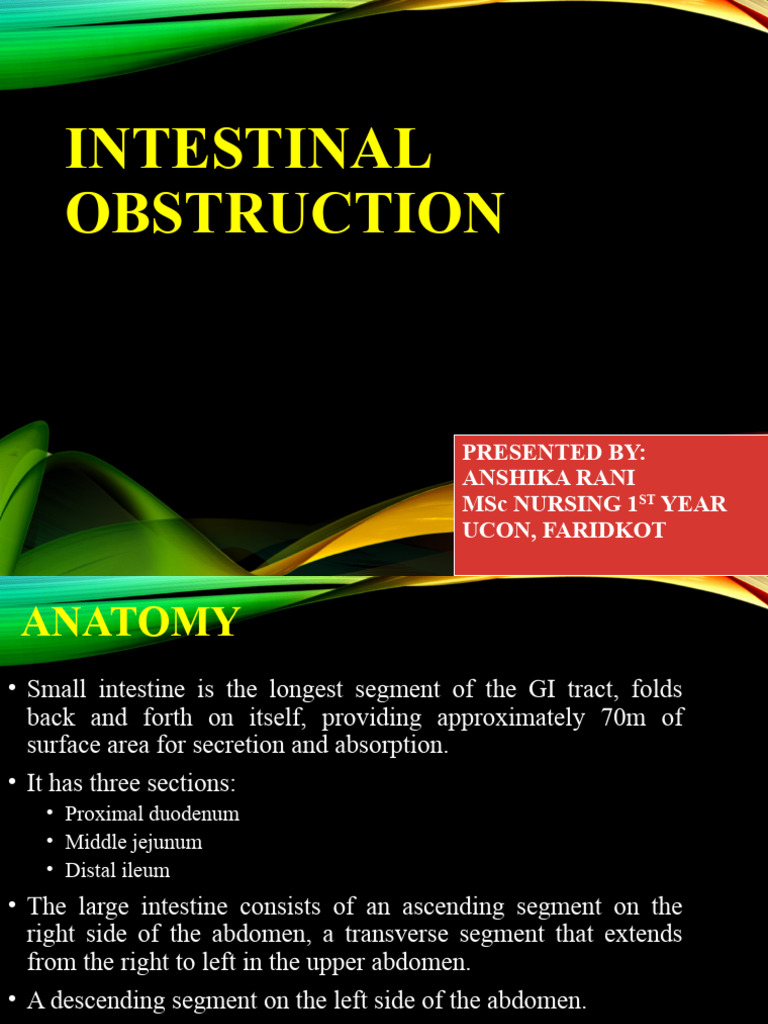 Intestinal Obstruction | PDF | Gastrointestinal Tract | Large Intestine