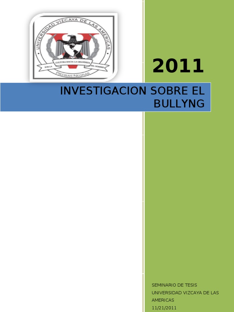 Investigación Bullying Secundaria 2011 | PDF | Abuso infantil ...