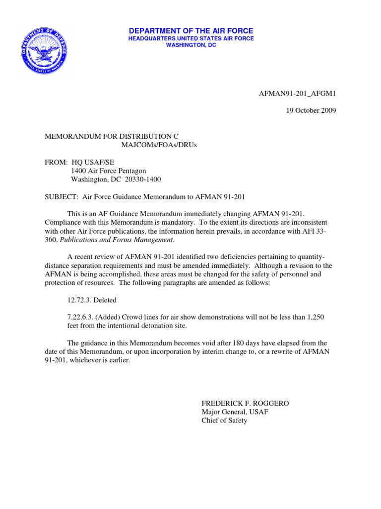 AFMAN91-201 New | PDF | Firefighting | United States Air Force