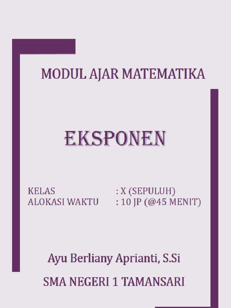 Modul Ajar Eksponen Ayu | PDF | Sains & Matematika
