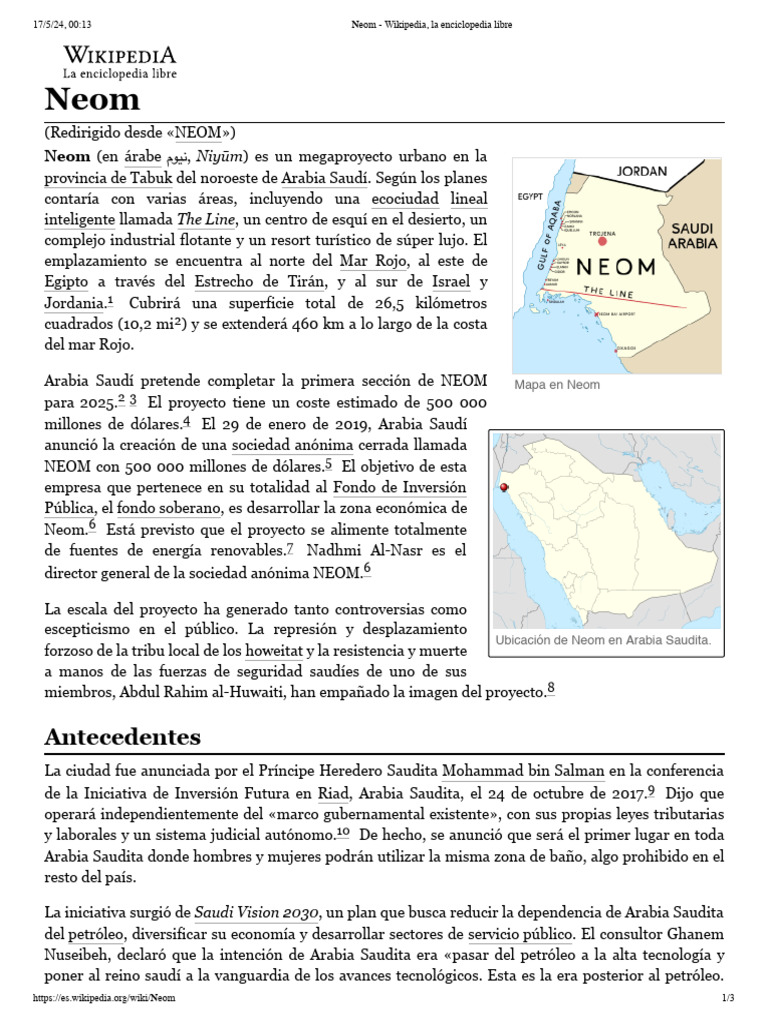 Neom - The Line Wikipedia | PDF