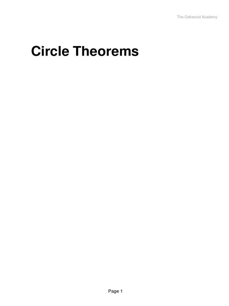 Circle Theorems Standard Questions | PDF | Circle | Elementary Geometry